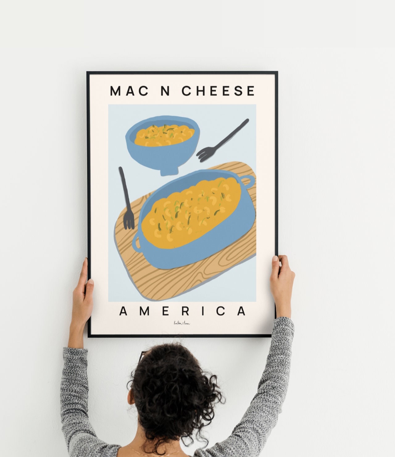 Macaroni and Cheese Poster Mac N Cheese Art Print Pasta Food - Etsy