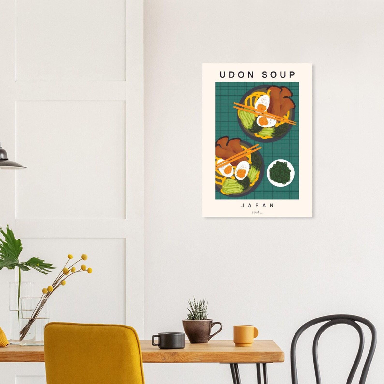 Udon Soup Poster, Food Art Print, Udon Noodles Art, Japanese Food ...