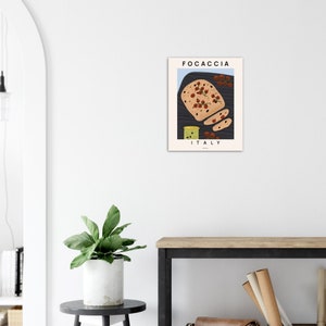 Focaccia Poster, Food Art Print, Focaccia With Rosemary, Bread Artwork ...