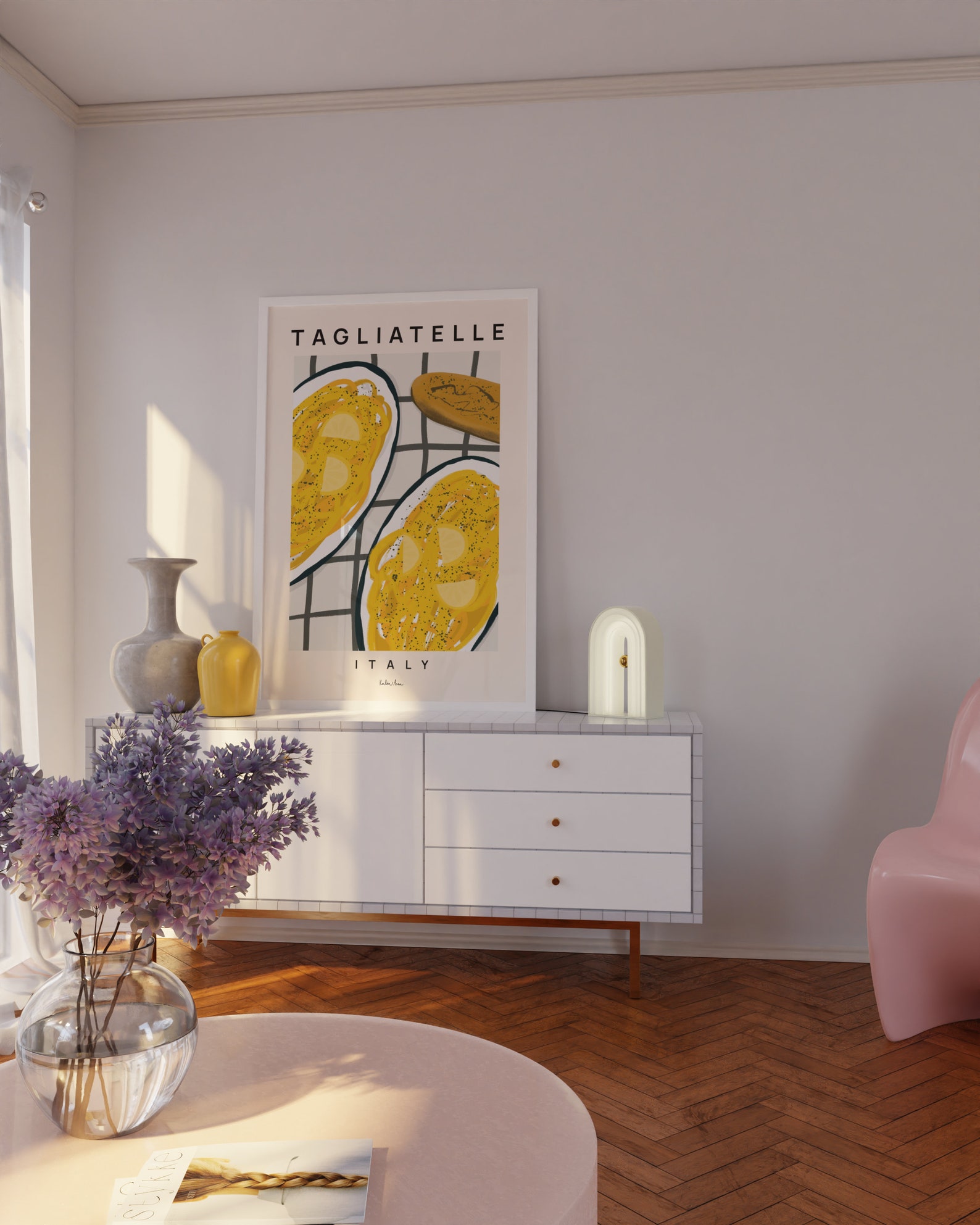 Tagliatelle Pasta Art Print, Italian Kitchen Wall Decor - Etsy