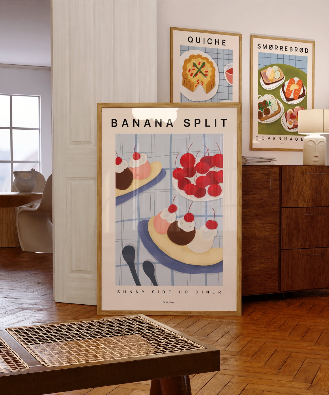 Banana Split Poster Food Art Print Ice Cream Artwork - Etsy