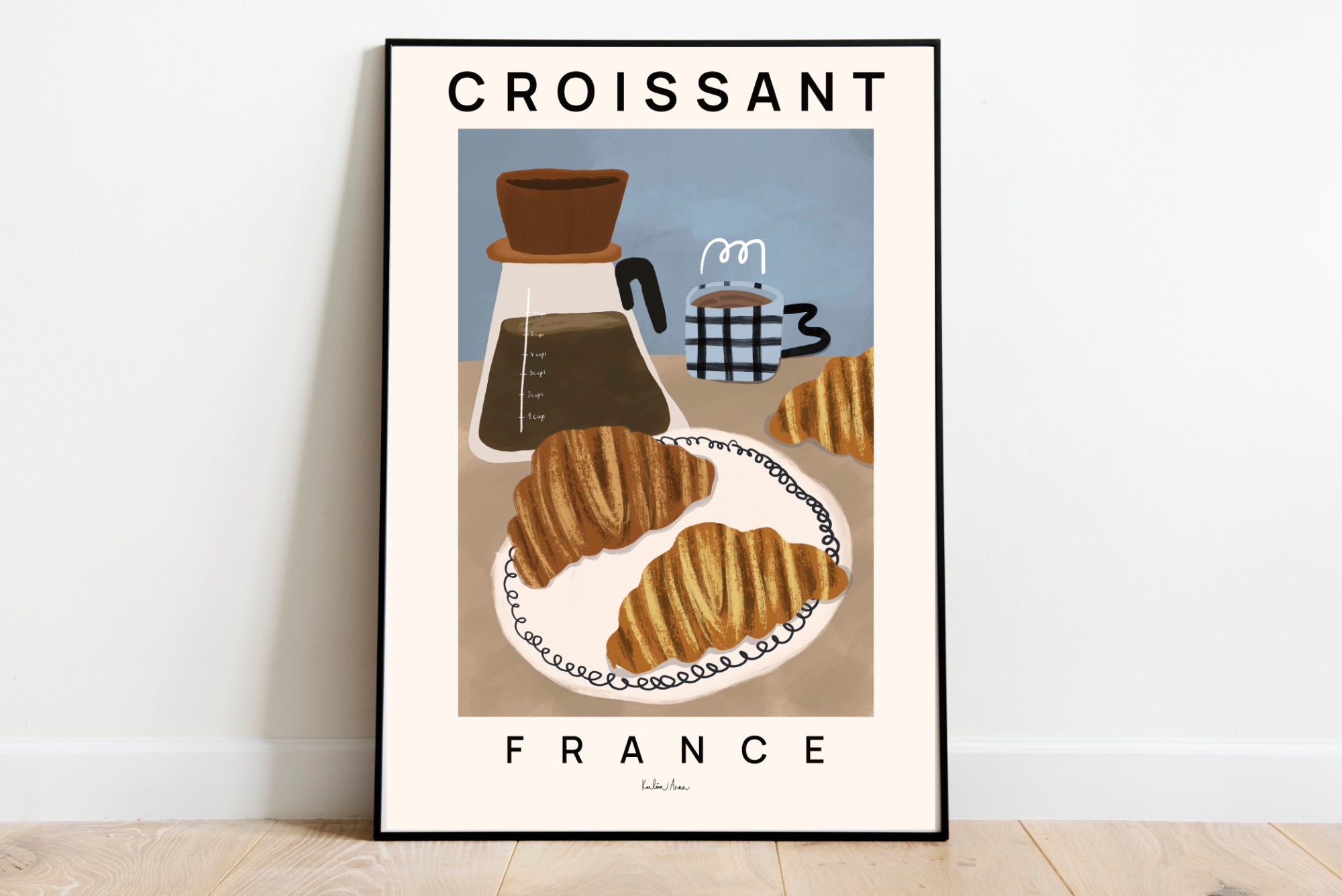 Croissant Poster Food Print French Croissant Poster Bakery - Etsy