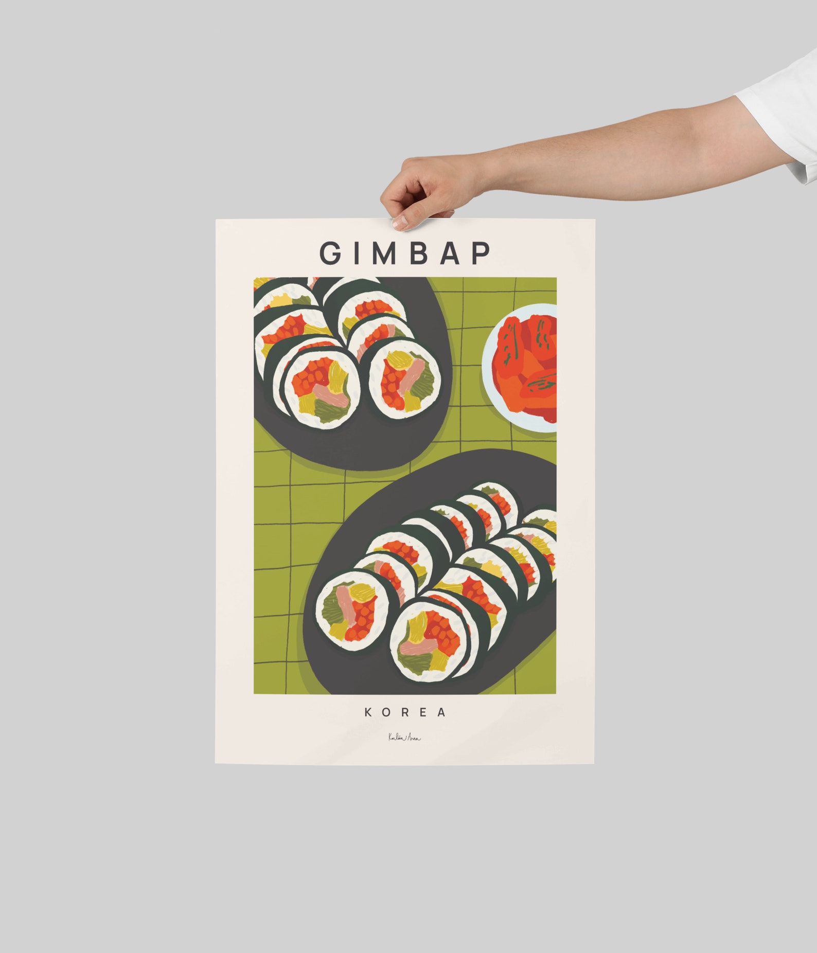 Gimbap Art Poster, Food Art Poster, Korean Food Art, Gimbap ...