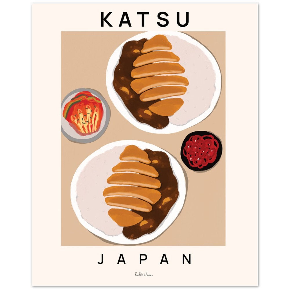 Katsu Curry Print Japan Food Poster Asian Food Art Modern - Etsy UK