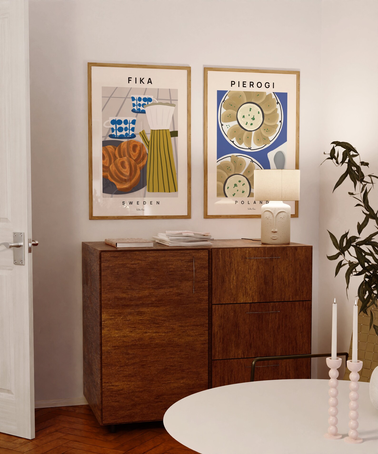 Pierogi Poster, Food Art Print, Dumplings Illustration, Polish ...