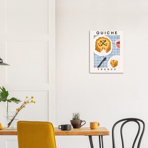 Quiche Art Print, Quiche Lorraine Art, Food Poster, Brunch Illustration ...