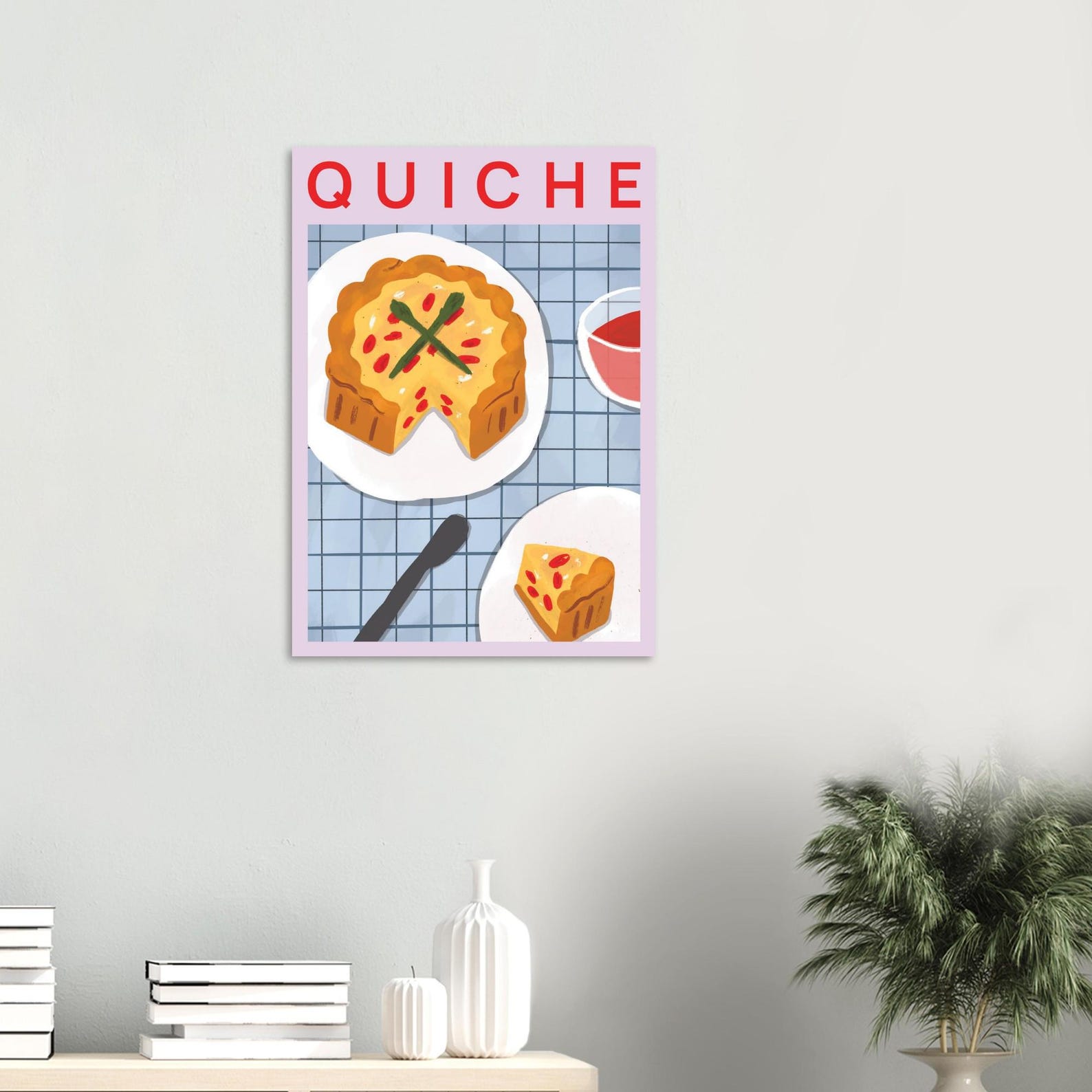 Quiche Art Print, Quiche Lorraine Art, Food Poster, Brunch Illustration ...