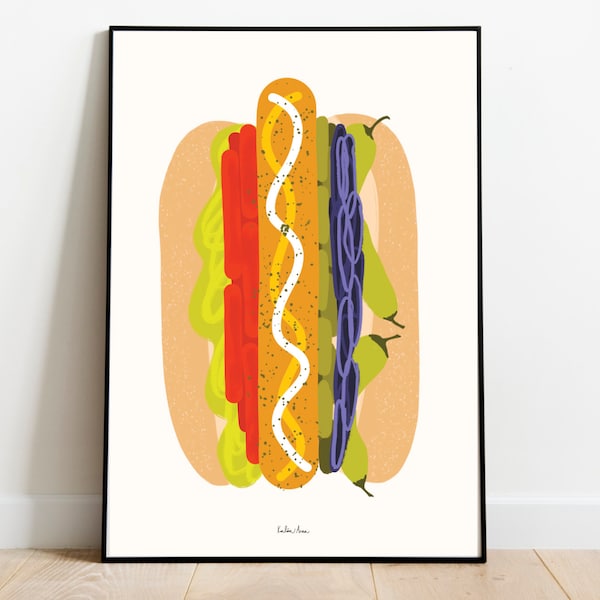 Hot Dog Art - Etsy