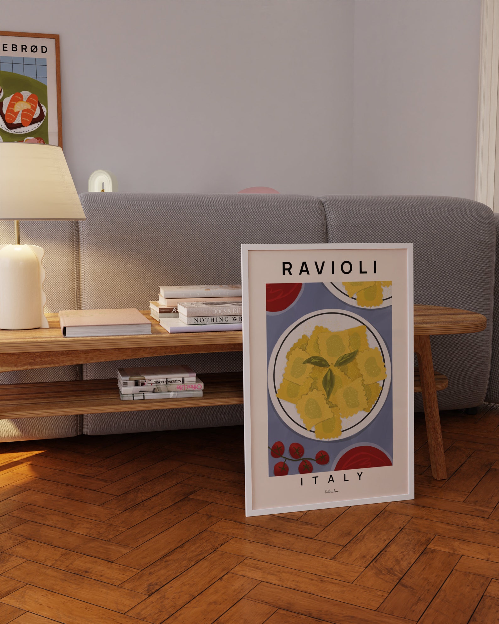 Ravioli Poster, Food Art Print, Pasta Ravioli Food Print, Italian Food ...