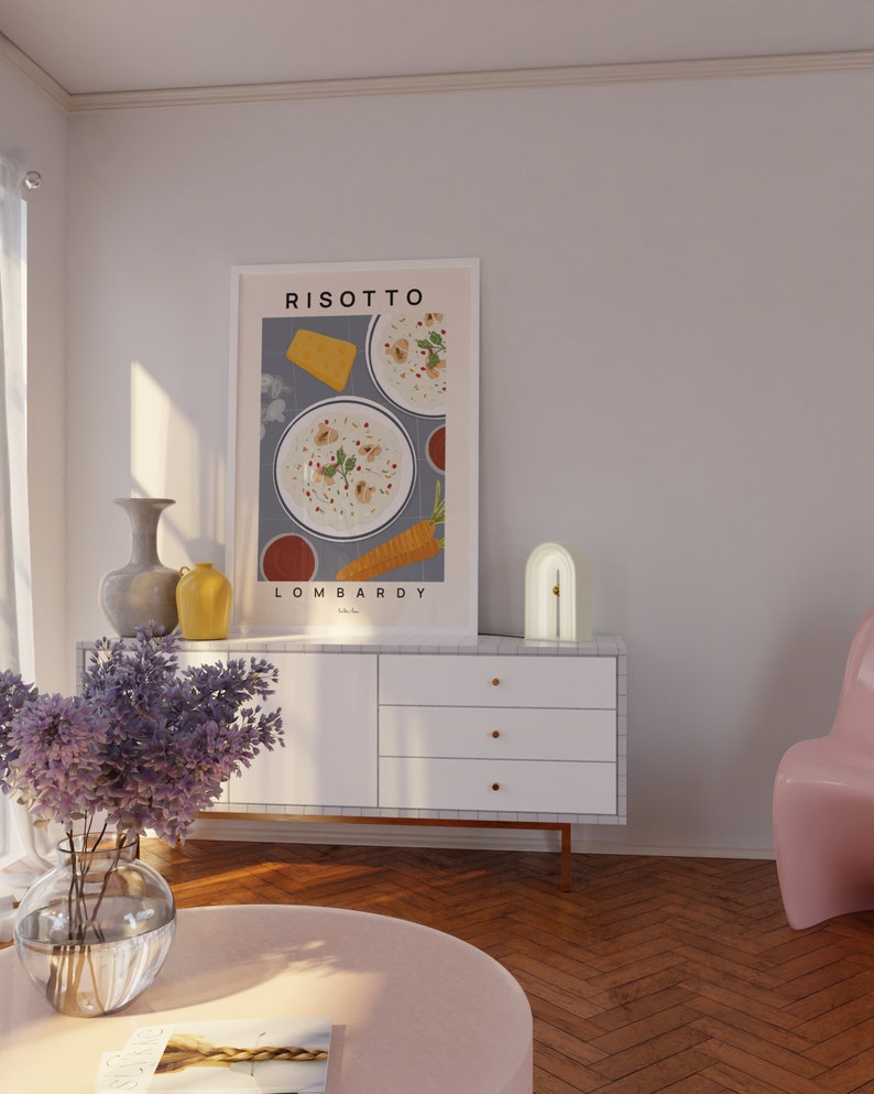 Risotto Poster, Food Art Print, Rice Poster, Risotto Print, Italian ...