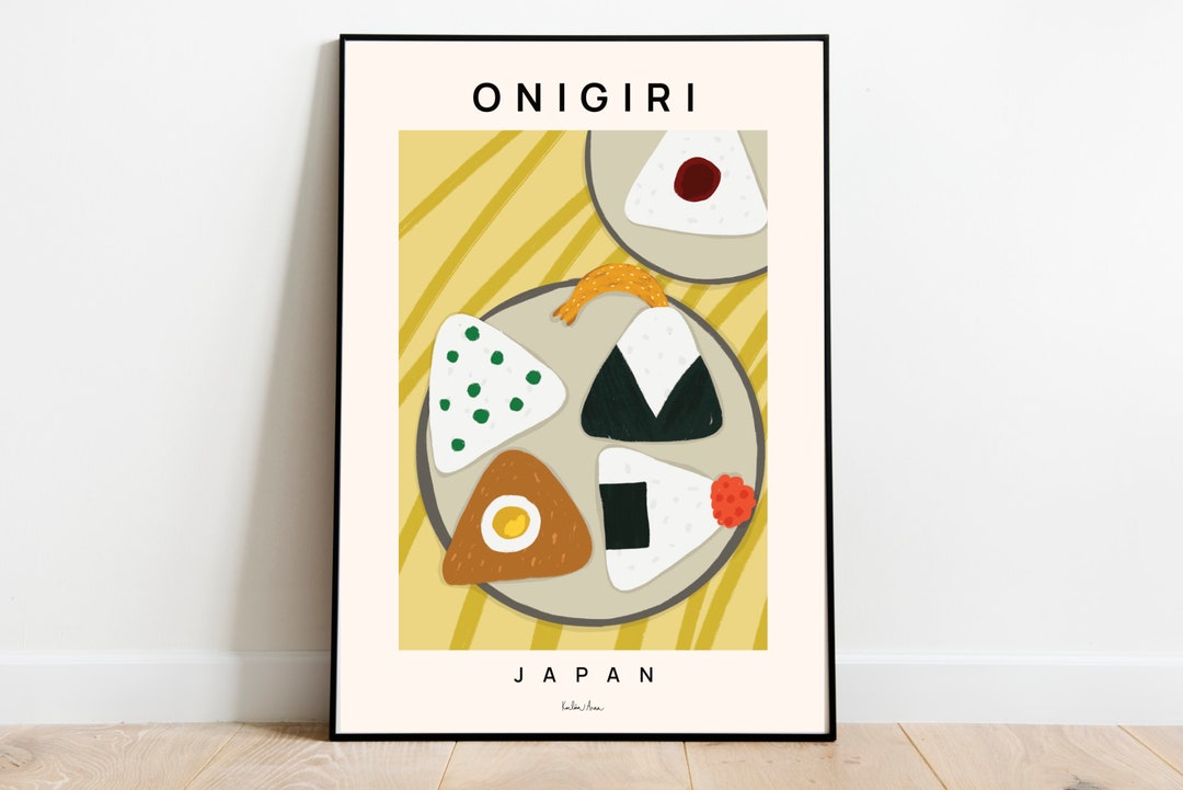 Onigiri Poster, Japan Poster, Food Art Print, Japanese Food Poster ...