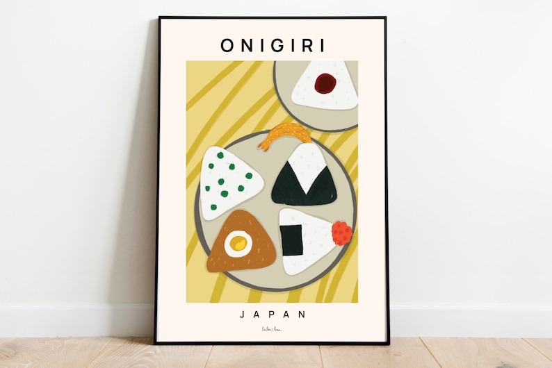 Onigiri Poster, Japan Poster, Food Art Print, Japanese Food Poster ...