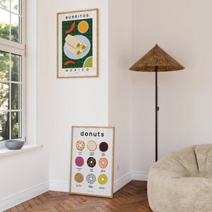 Donuts Art Print, Kitchen Art Print, Dozen Donuts, Food Illustration ...