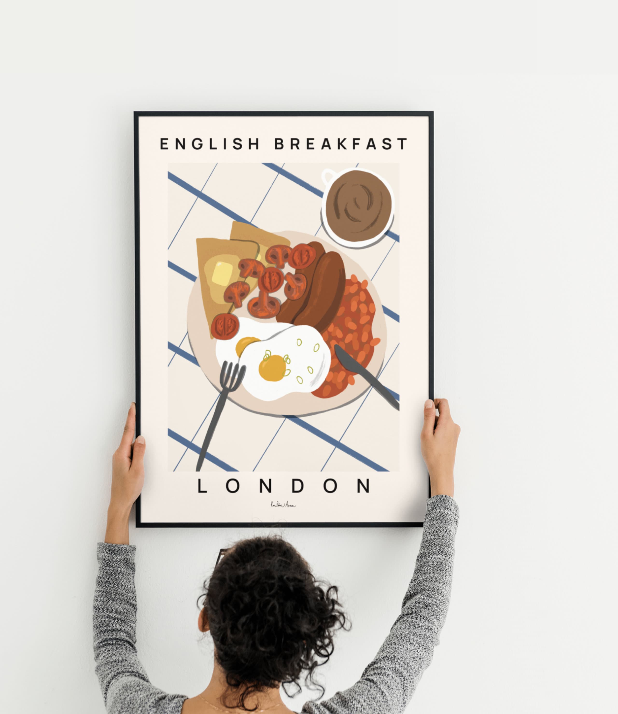 English Breakfast Print, British Food Poster, Kitchen Decor, Food Art ...