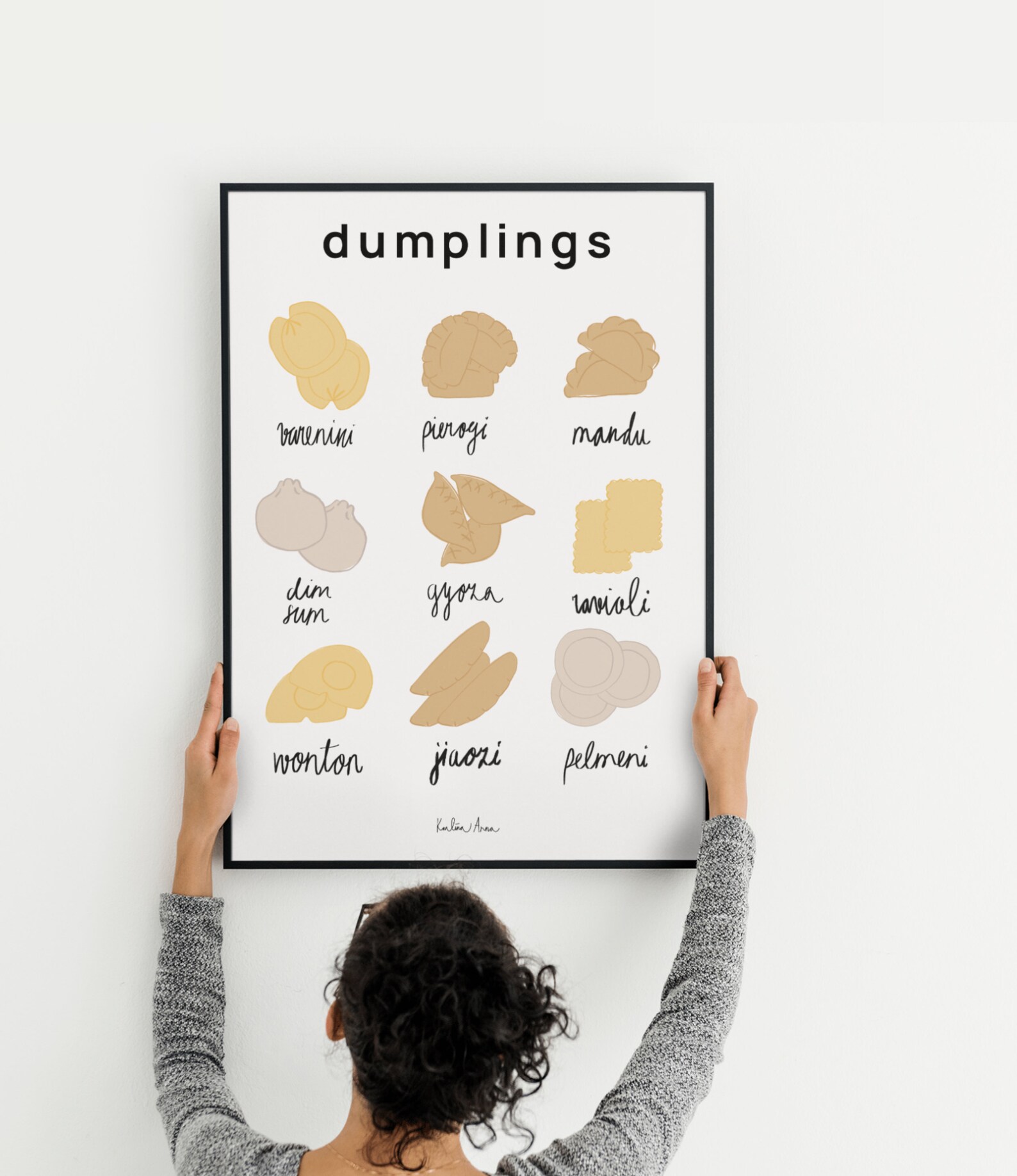 Dumplings Poster, Variety of Dumplings Art Print, Food Infographic ...