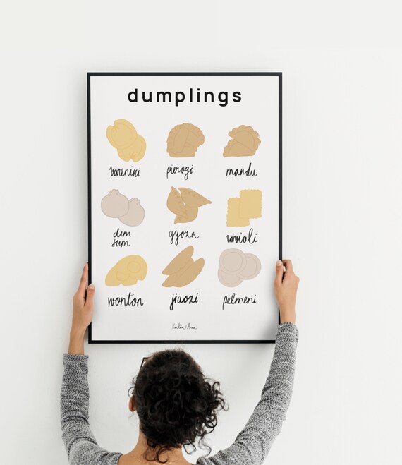 Dumplings Poster Food Infographic Kitchen Art Variety of Dumplings Art ...