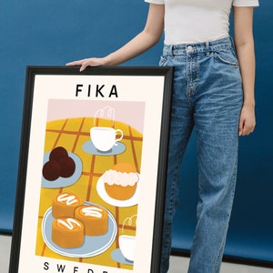 Fika Poster, Swedish Fika Art Print, Scandinavian Print, Chokladbollar ...
