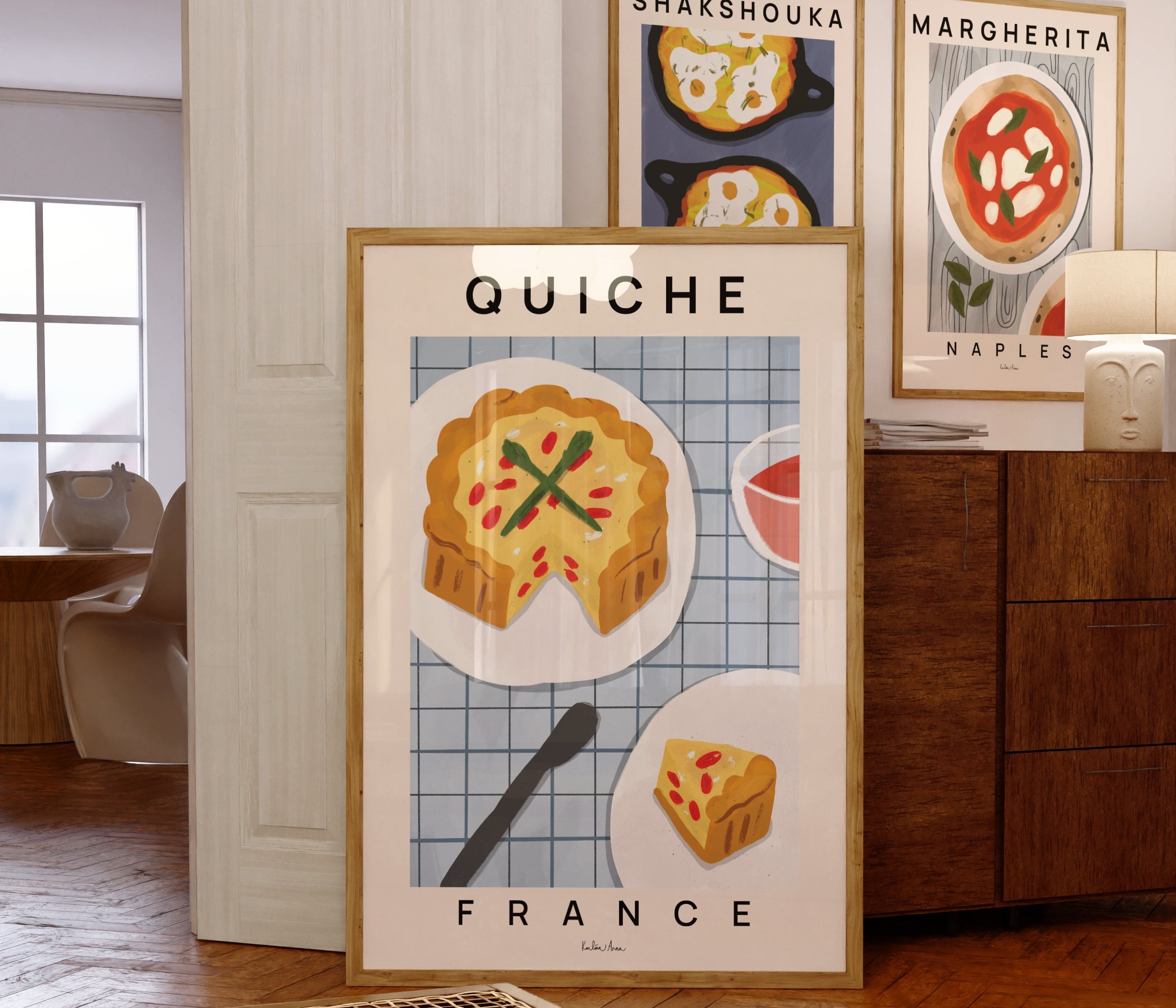 Quiche Lorraine Art Print, French Kitchen Decor - Etsy UK