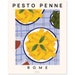 Pesto Pasta Art Print Pesto Penne Poster Pesto Wall Art - Etsy