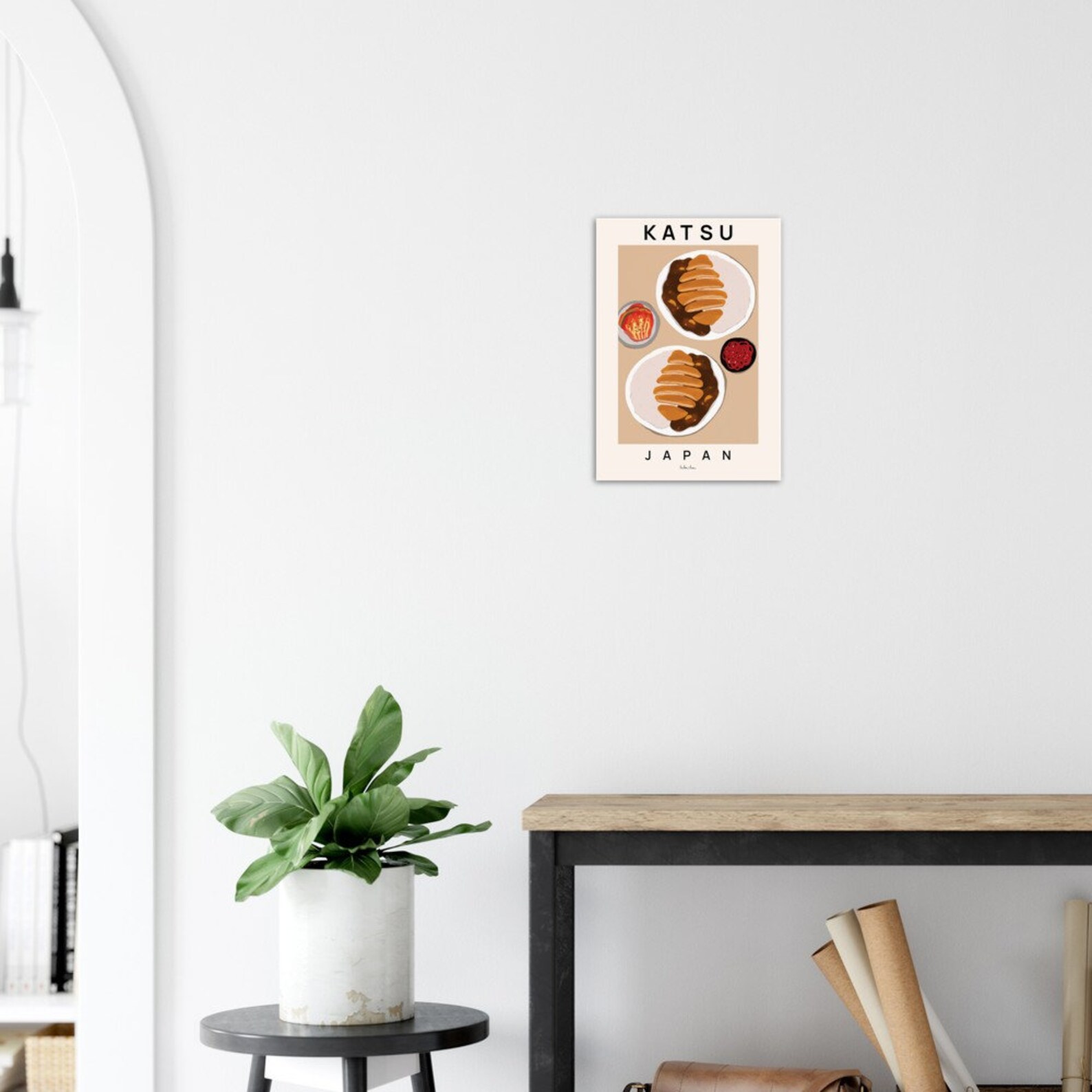 Katsu Curry Print, Japan Food Poster, Asian Food Art, Modern Kitchen ...