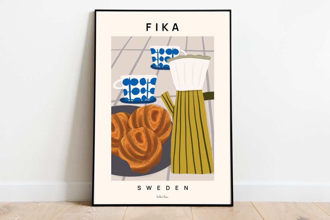 Fika Poster, Food Art Print, Swedish Fika Art Print, Scandinavian Print ...
