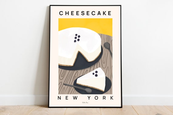 Cheesecake Poster Food Art Print New York Cheesecake Cafe | Etsy