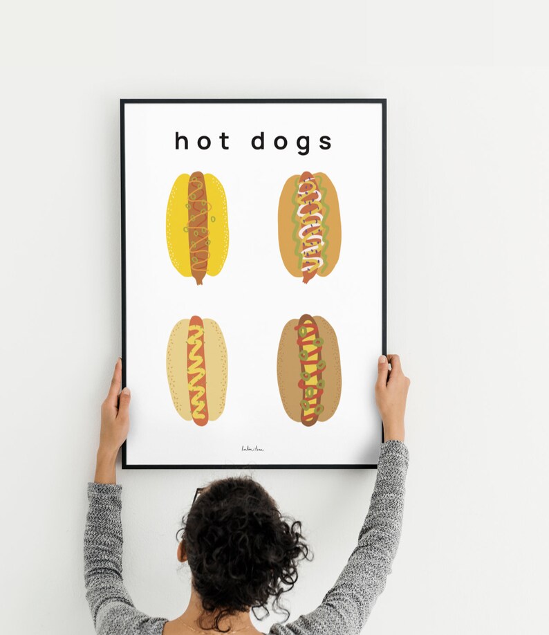 Hot Dog Art Print, Kitchen Dining Wall Decor - Etsy