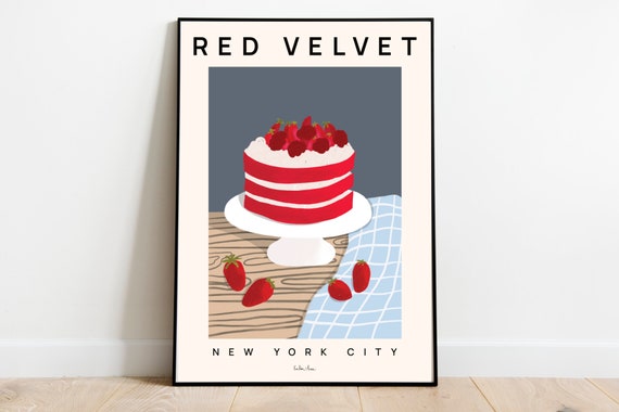 Red Velvet Cake Art Print Cake Art Print Red Velvet Poster - Etsy