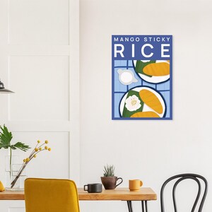 Mango Sticky Rice, Food Poster, Asian Food Art, Thai Food Poster ...