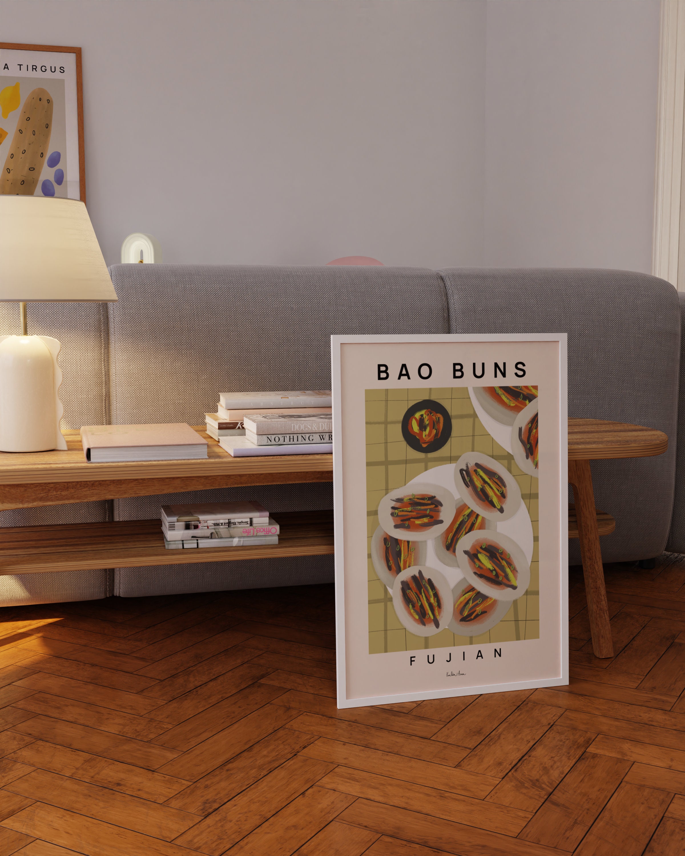 Bao Buns Poster, Asian Food Art Print, Steamed Buns Wall Art, Chinese ...