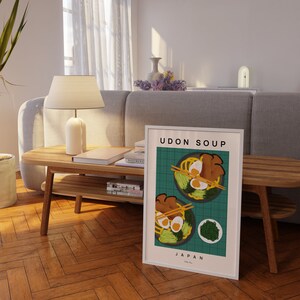 Udon Soup Poster, Food Art Print, Udon Noodles Art, Japanese Food ...