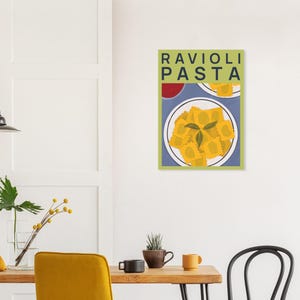 Ravioli Poster, Food Art Print, Pasta Ravioli Food Print, Italian Food ...