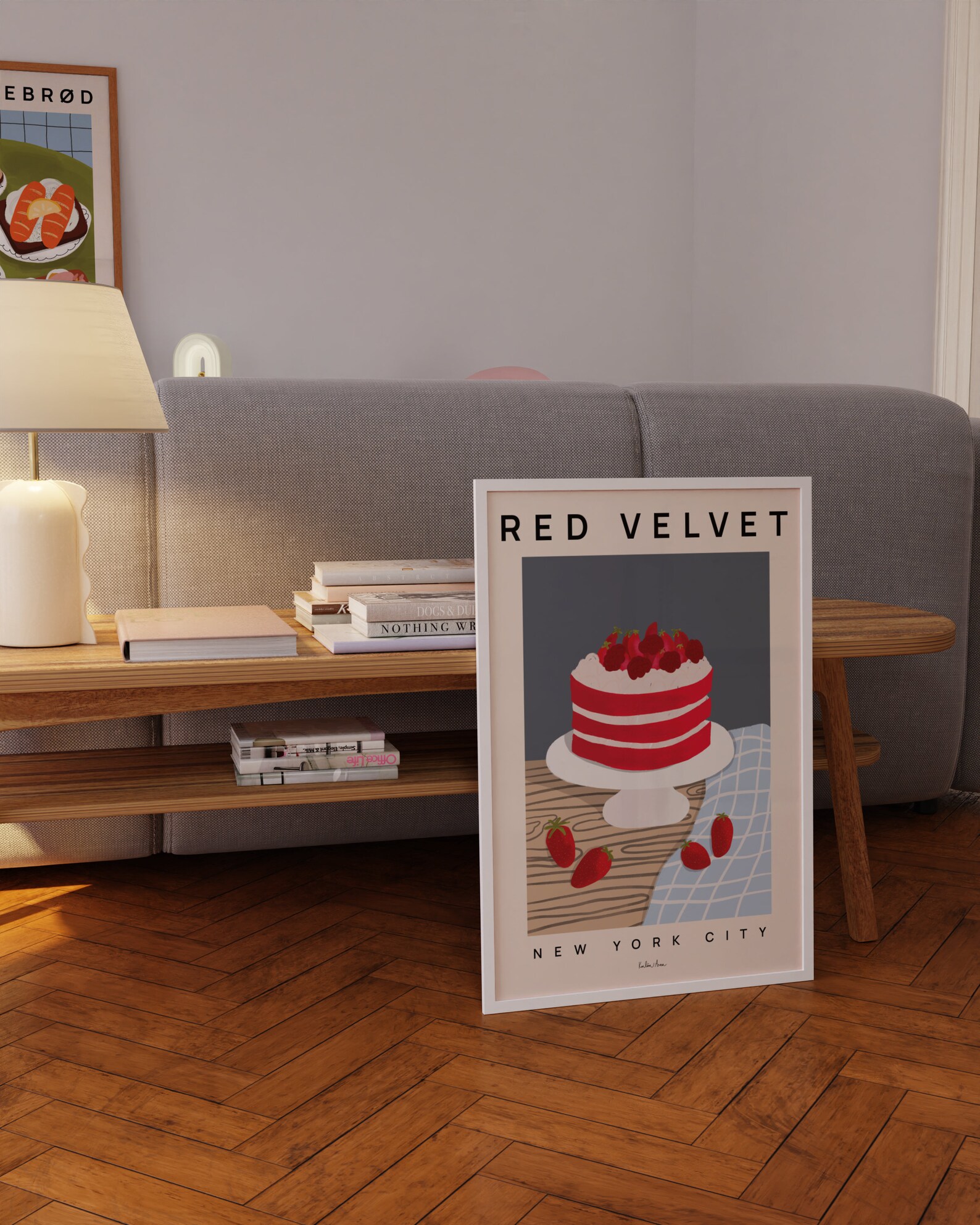 Red Velvet Cake Art Print, Cake Art Print, Red Velvet Poster, Food Art ...