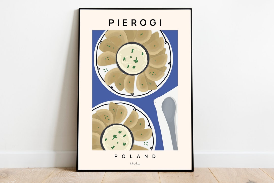 Pierogi Poster, Food Art Print, Dumplings Illustration, Polish ...