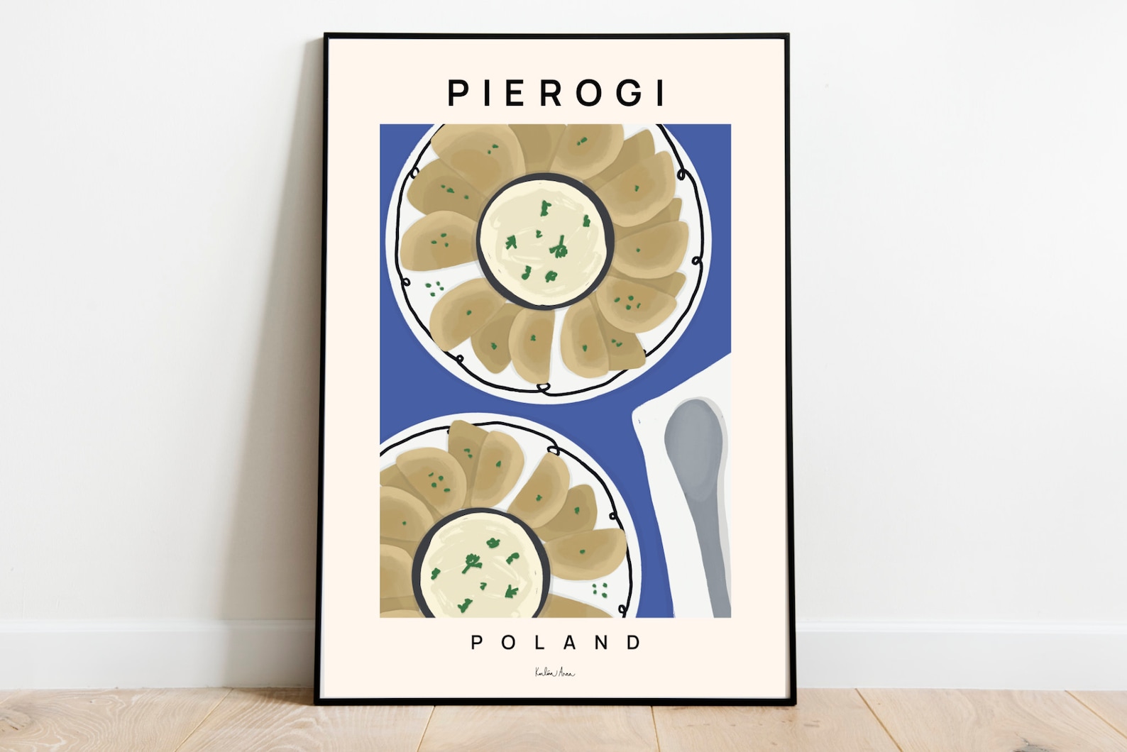 Pierogi Poster, Food Art Print, Dumplings Illustration, Polish ...