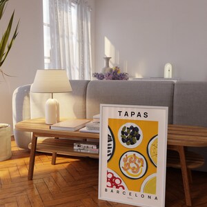 Tapas Poster, Food Print, Spanish Tapas Artwork, Food Illustration ...