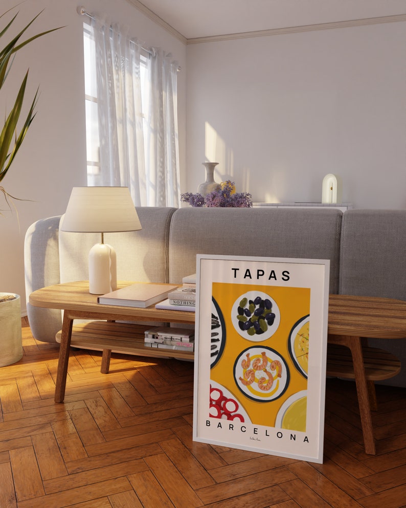 Tapas Poster, Food Print, Spanish Tapas Artwork, Food Illustration ...