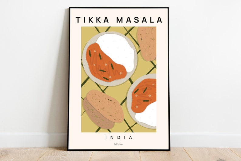 Tikka Masala Poster Food Art Print Indian Food Poster Cosy - Etsy