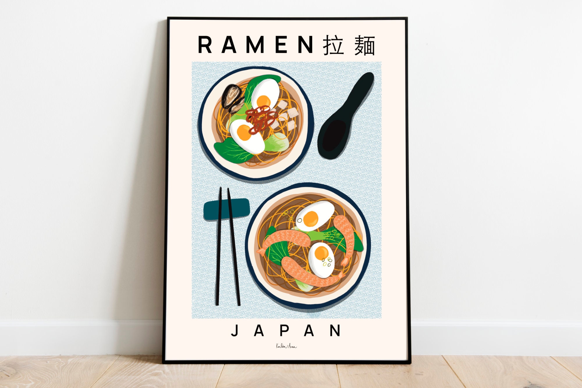 Ramen Art Print Ramen Poster Ramen Illustration Japanese - Etsy UK