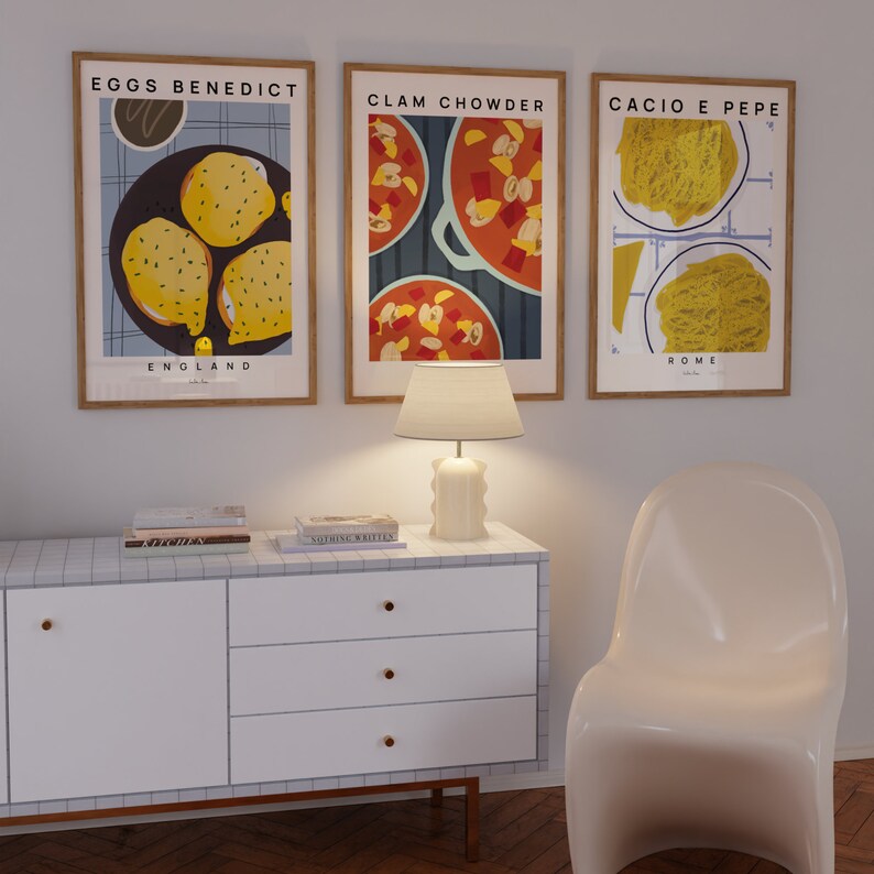 Clam Chowder Poster, Food Art Print, Manhattan Clam Chowder, Seafood ...