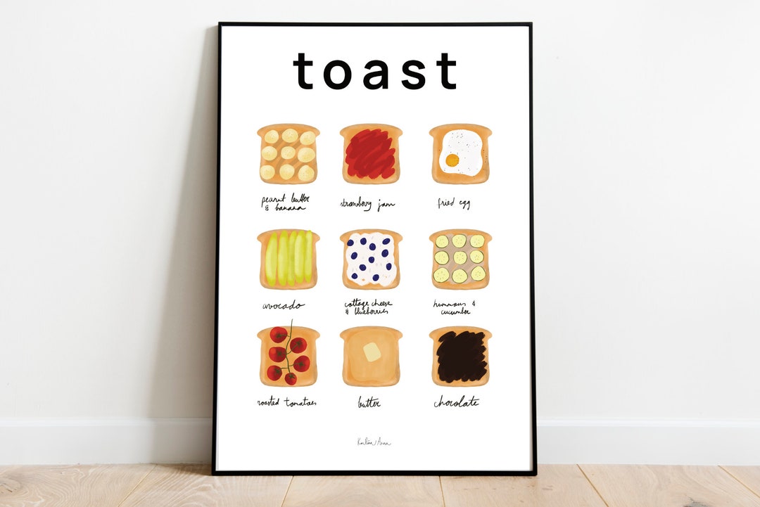 Toast Kinds Print, Bread Poster, Food Poster, Bakery Art, Breakfast ...