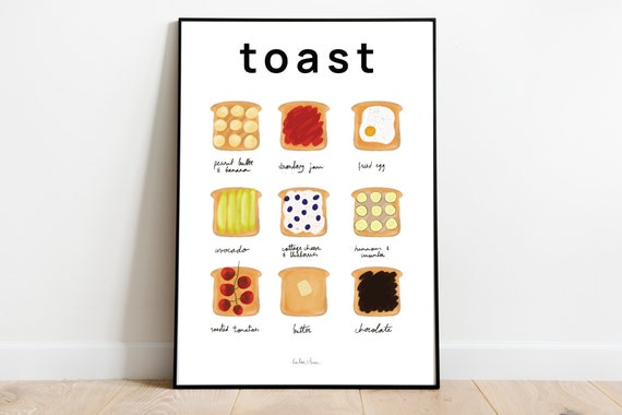 Toast Kinds Print Bread Poster Food Poster Bakery Art - Etsy