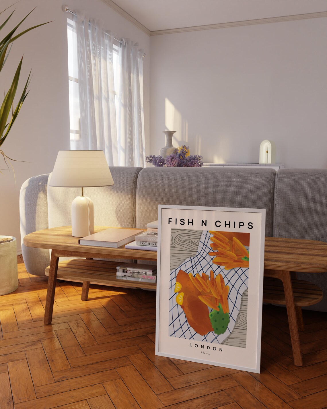 Fish and Chips Poster, Kitchen Art Print, Food Illustration, Food Art ...