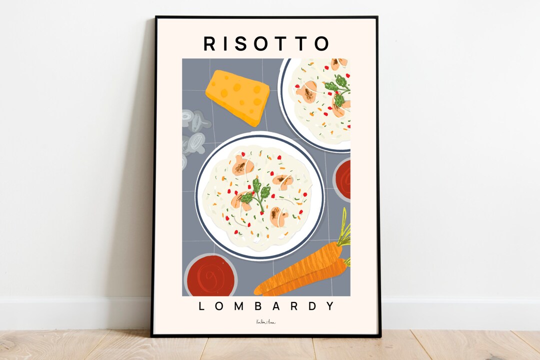 Risotto Poster, Food Art Print, Rice Poster, Risotto Print, Italian ...