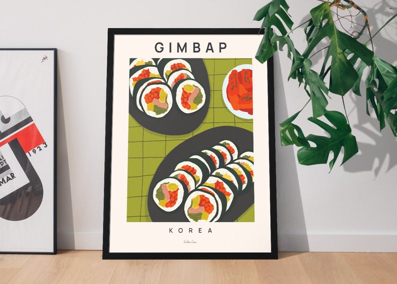 Gimbap Art Poster, Food Art Poster, Korean Food Art, Gimbap ...