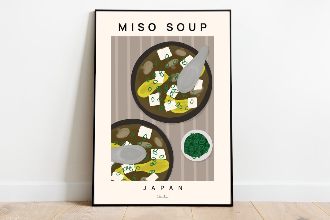Miso Soup Poster, Food Art Print, Japanese Food Poster, Housewarming ...