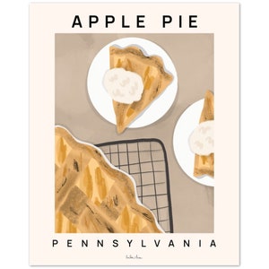 Apple Pie Food Art Print, Kitchen Thanksgiving Decor - Etsy