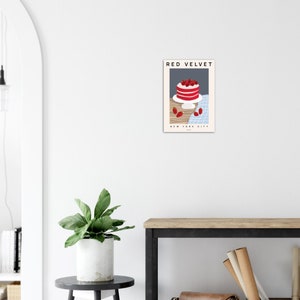 Red Velvet Cake Art Print, Cake Art Print, Red Velvet Poster, Food Art ...