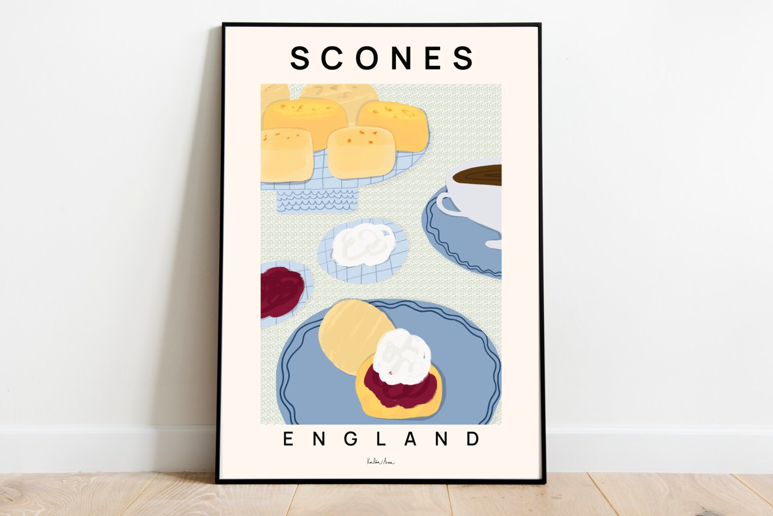 Scones Art Print Desserts Poster British Dessert Art Print - Etsy