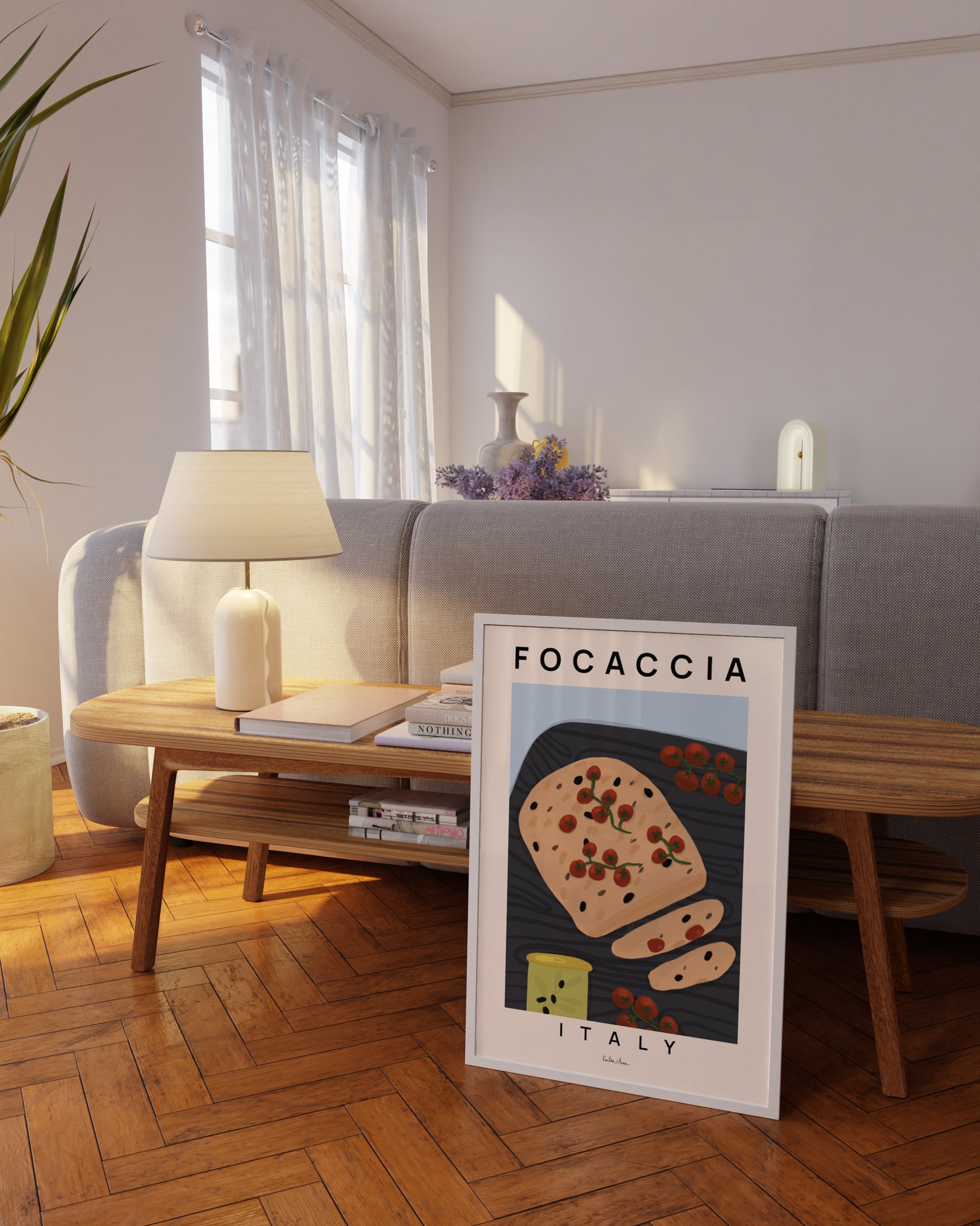 Focaccia Poster Food Art Print Focaccia With Rosemary Bread - Etsy
